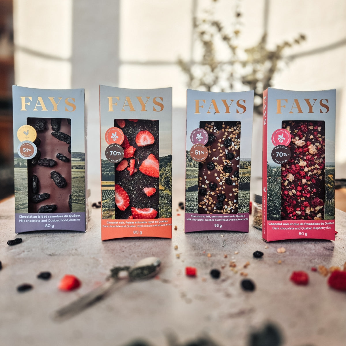Ensemble de 4 tablettes de chocolat Québec - Le meilleur du terroir ...